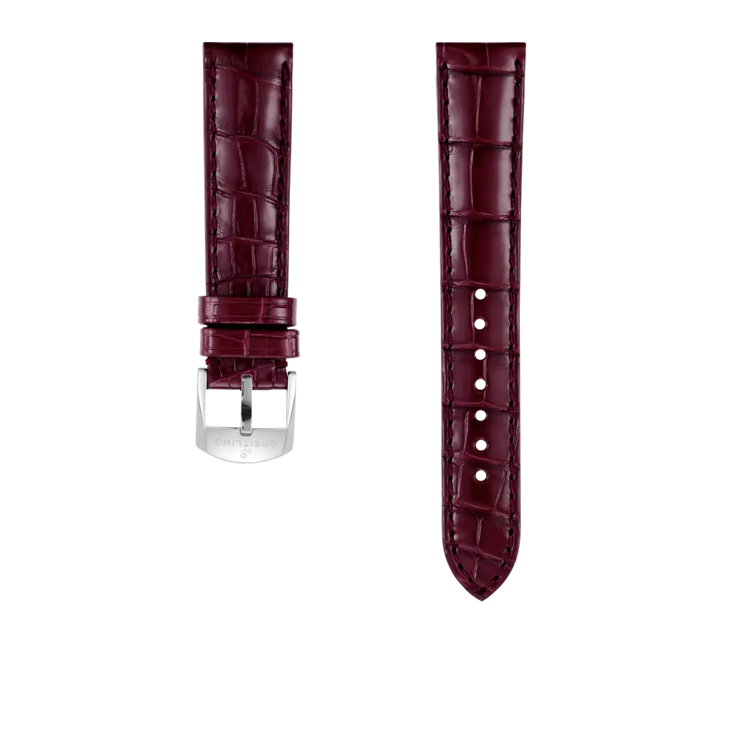Burgundy Alligator Leather Strap - 18 1041PS | Breitling