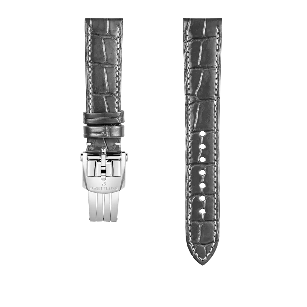 Grey Alligator Leather Strap - 18 1078PS | Breitling
