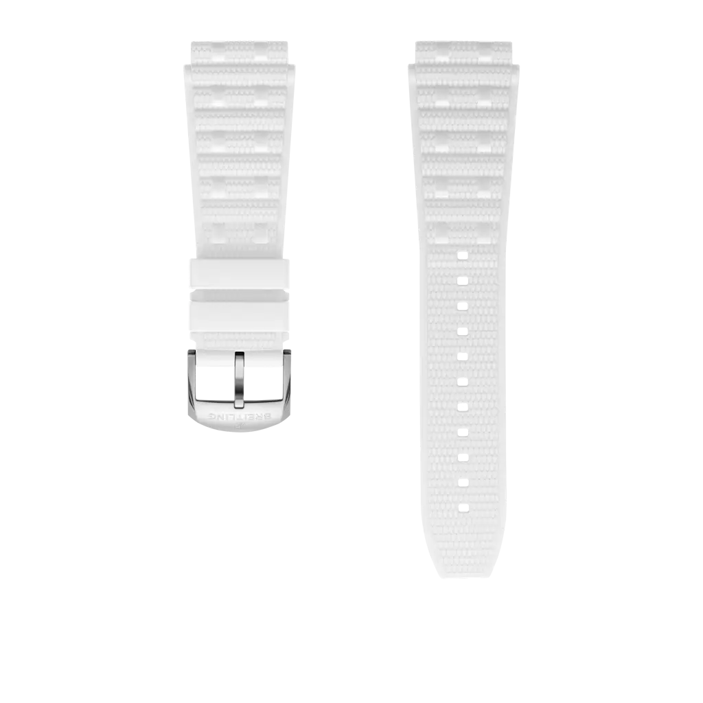 White Rouleaux Rubber Strap - 20 322SS | Breitling